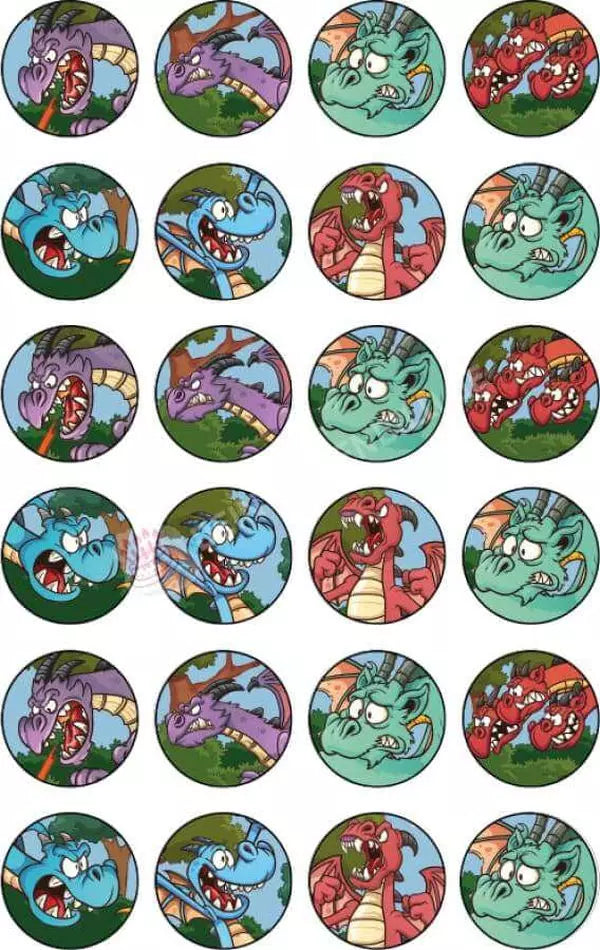 Muffin topper motif: Cartoon Dragon (24x4cm) by Deintortenbild – To ...