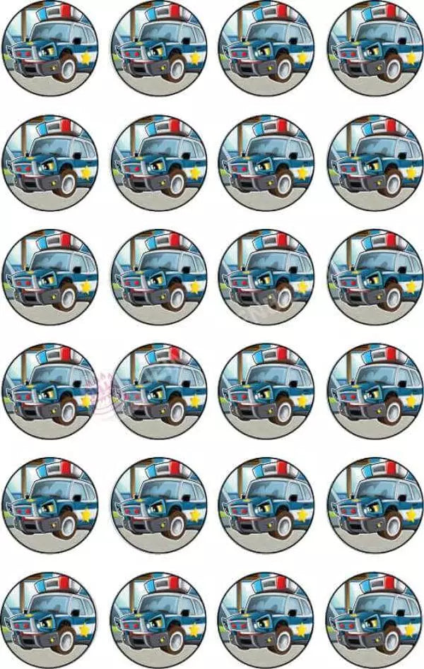 Muffin topper police car - cake picture printing - Deintortenbild.de